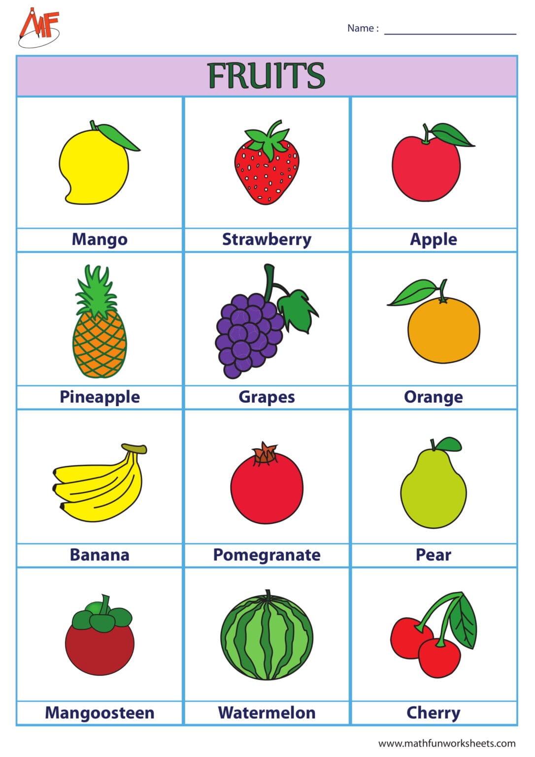 BASIC CHARTS FOR KIDS - Free Math Worksheets - Math Fun Worksheets