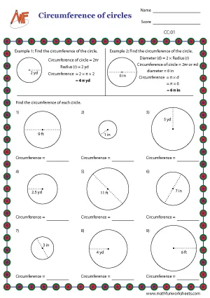 Circumference Worksheets Pdf Circumference Worksheet Teaching