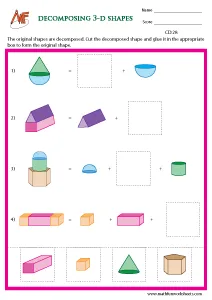 3 Dimensional Shape Worksheets Free Composing And Decomposing Shapes