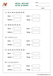Central Measures Mean Median Mode Worksheets Measures Of Central