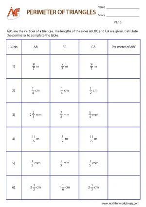 Area And Perimeter Of Triangles Worksheets Math Monks