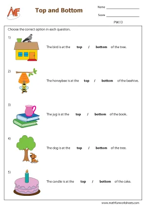 Positional Words Worksheets Positional Words Matching Game | Game
