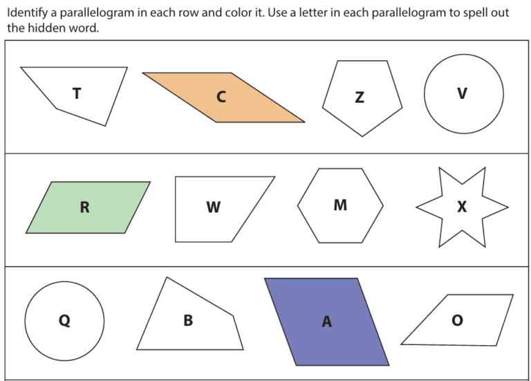 Parallelogram Worksheets | Math Fun Worksheets