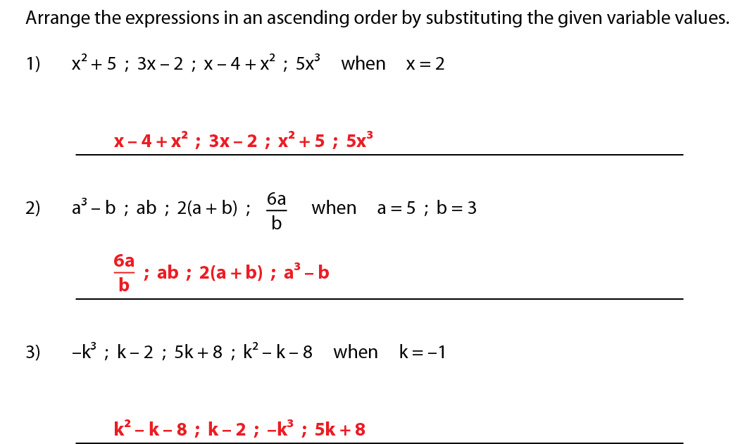 Evaluating Algebraic Expressions | Math Fun Worksheets